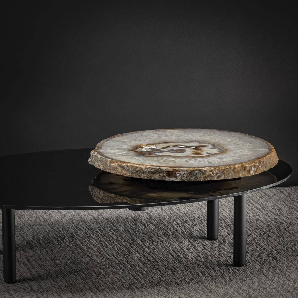 Eclipse Center Table - Agate and Glass - Pietra Gallery