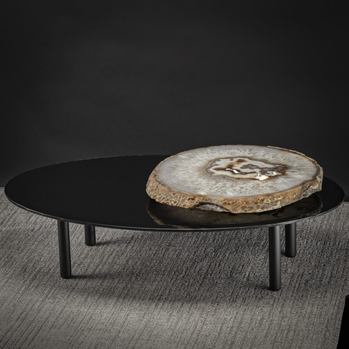 Eclipse Center Table - Agate and Glass - Pietra Gallery