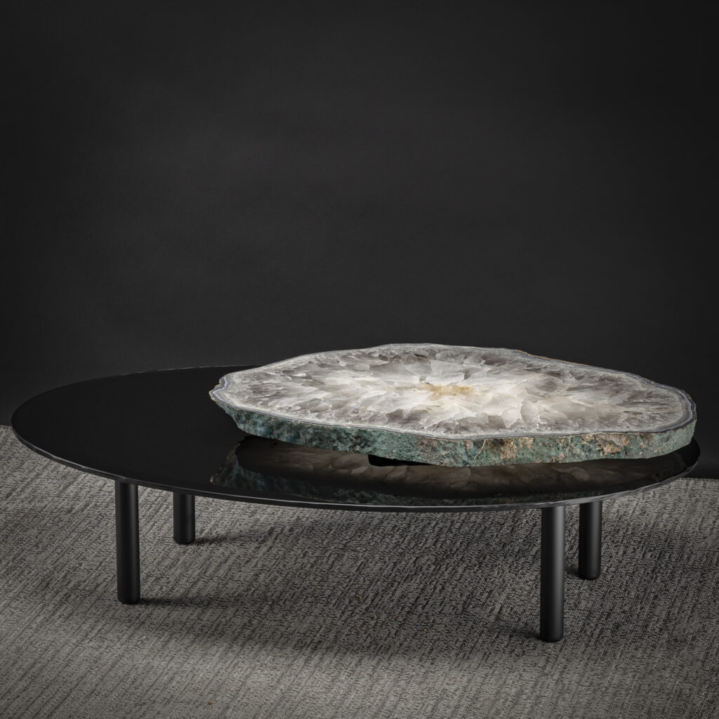 Eclipse Center Table - Agate and Glass - Pietra Gallery